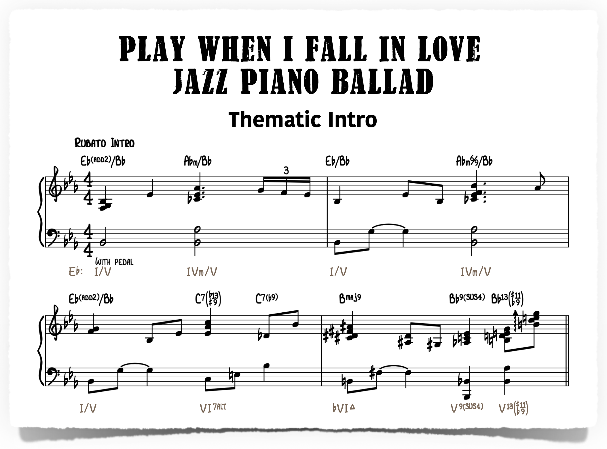 Play When I Fall In Love (Jazz Piano) - Piano With Jonny