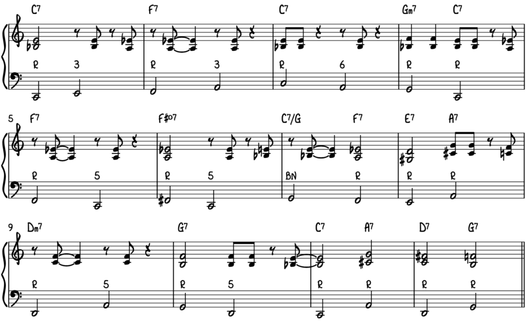 How to Play a Two-Feel Bass Line on Piano - Piano With Jonny