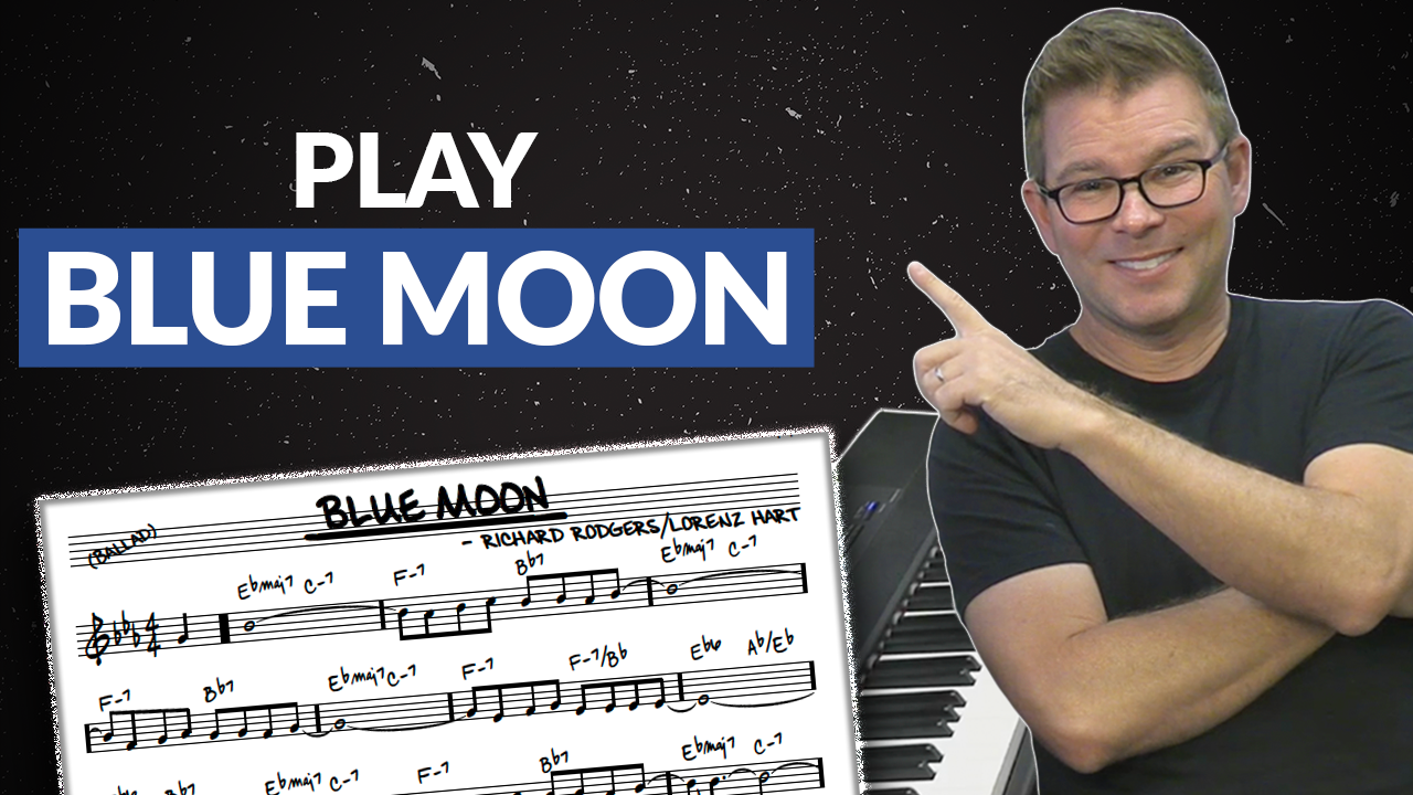 Play Blue Moon - Jazz Piano Style - Piano With Jonny